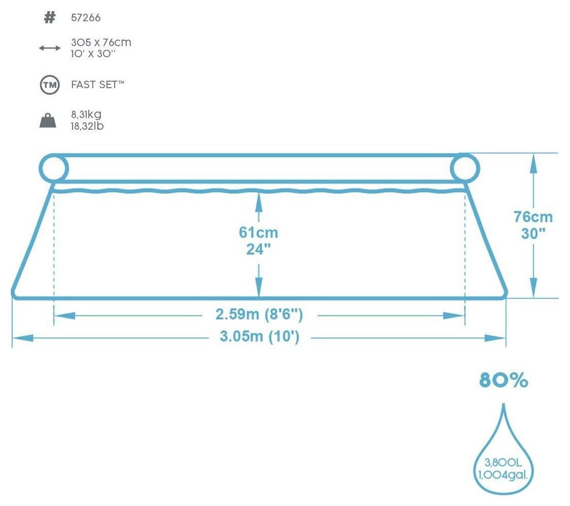 10ft Round Inflatable Easy Set Kids Swimming Pool with Filter Pump ...