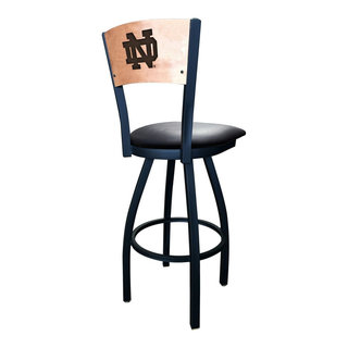 Holland L038 Engraved Notre Dame ND 30" Swivel Bar Stool - Black/Vinyl ...