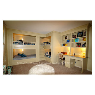 Bunk Room: Quad Bunk Beds with Bookcases and Desks - Traditional - St ...