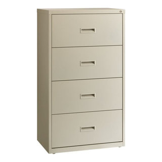 UrbanPro 4-Drawer Modern Metal Lateral File Cabinet in Light Gray ...