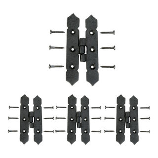 Cabinet H Hinge Black Iron Spear Tip 4" H Screws Included Set of 3 ...