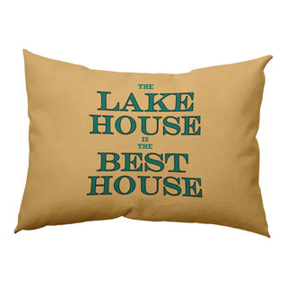 Lake House Best House Polyester Indoor Pillow, 14"x20" - Rustic ...
