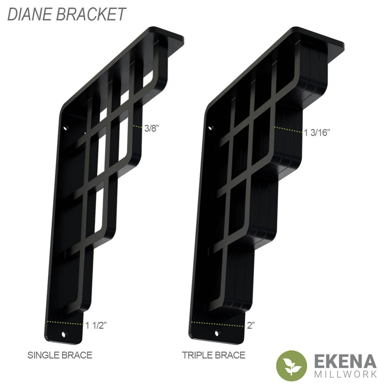Diane Wrought Iron Bracket, 2"Wx10"Dx12"H - Transitional - Brackets ...
