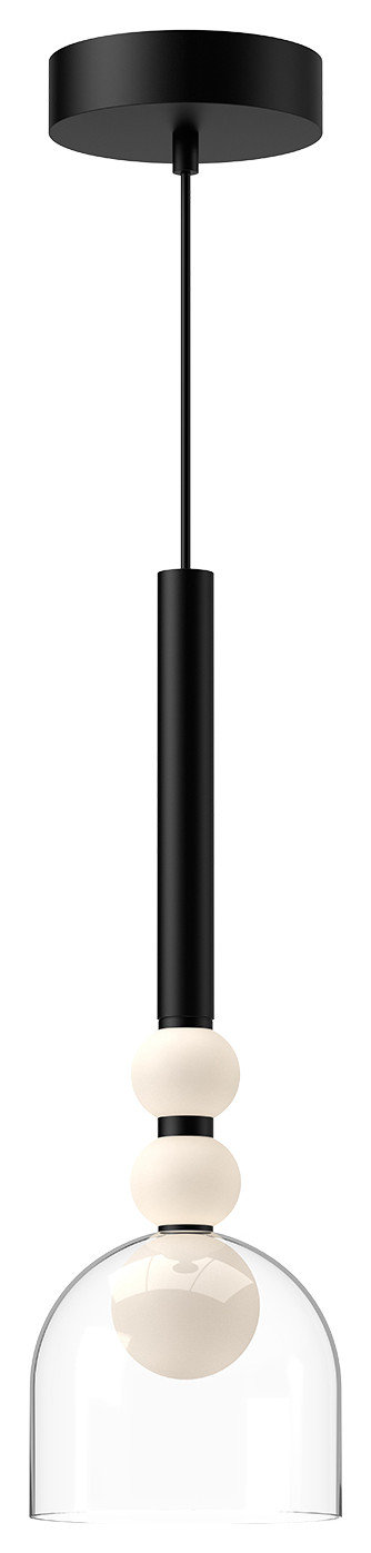 Rise Pendants Black/Clear Glass D5-5/8" X H17", D5-5/8" x H17 ...