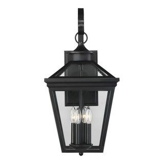Ellijay 4-Light Outdoor Wall Lantern, Black - Transitional - Outdoor ...