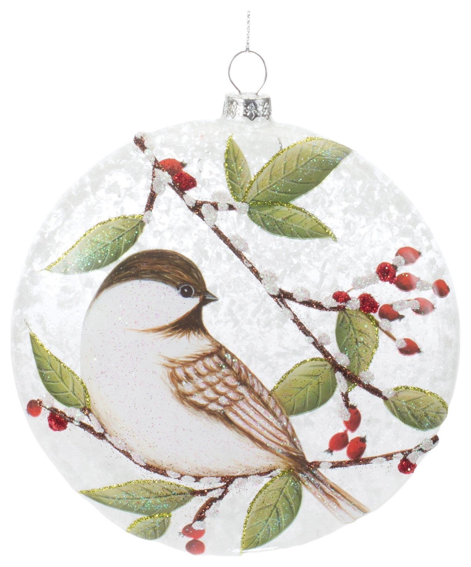 Glass Chickadee Bird Ball Ornament, Set of 6 - Traditional - Christmas ...