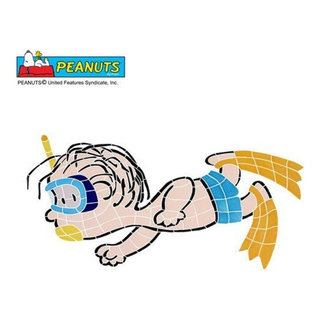 Snorkeling Linus Ceramic Swimming Pool Mosaic, 18"x33" - Beach Style ...