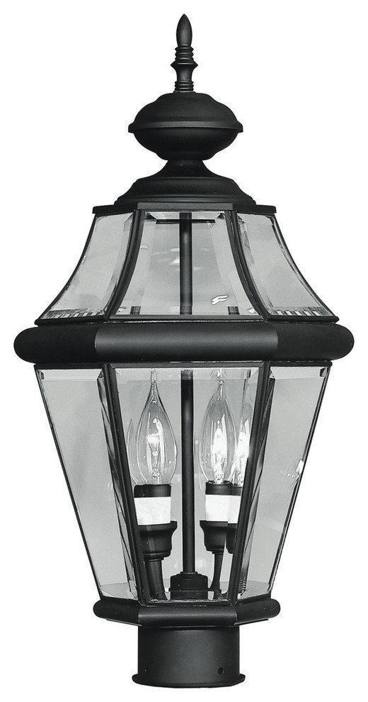Georgetown Outdoor Post Head, Antique Brass - Traditional - Post Lights ...