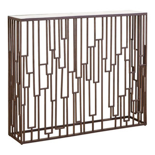 Shingle Hall White Marble Console - Transitional - Console Tables - by ...