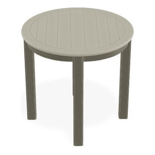 21" Round Marine Grade Aluminum Outdoor End Table - Transitional ...