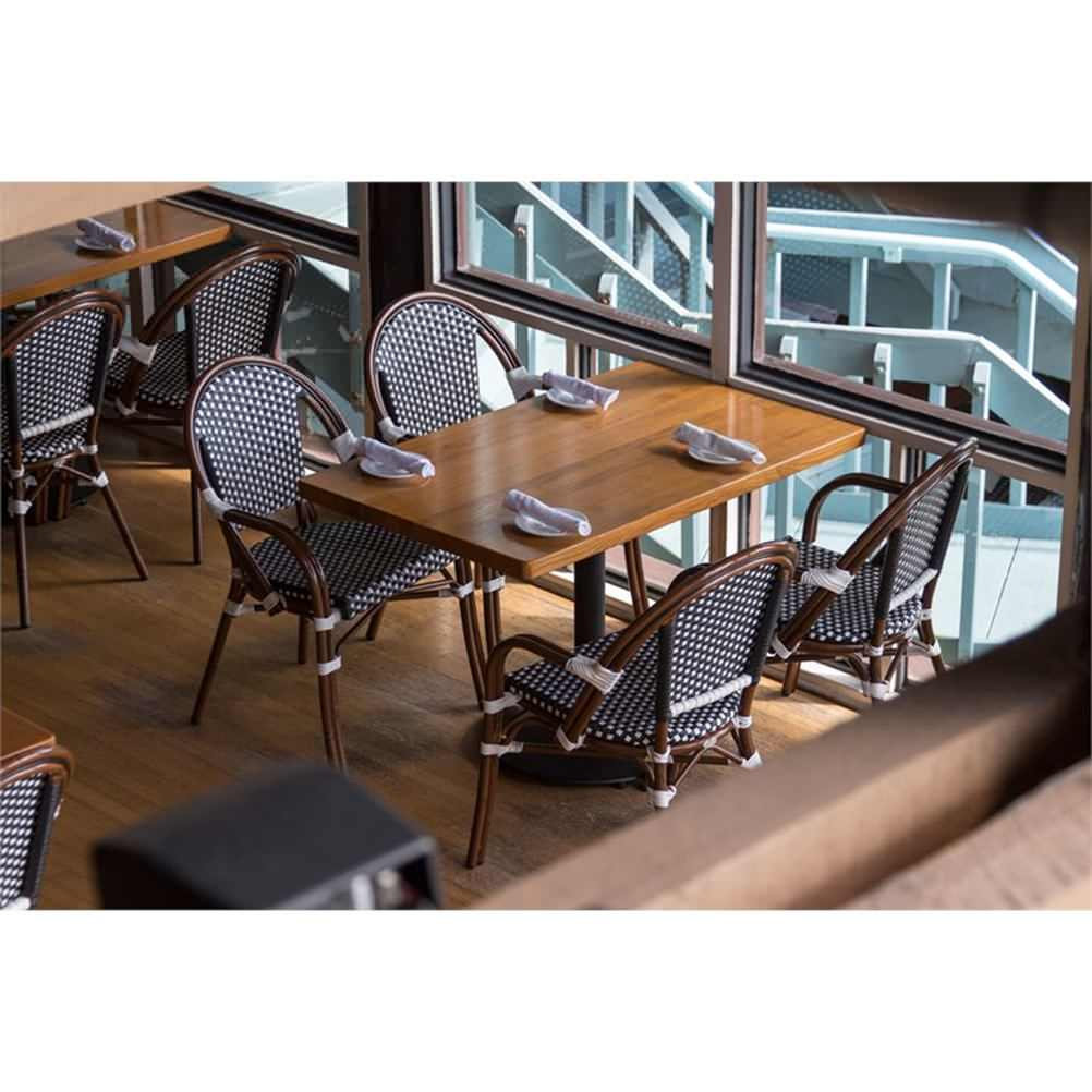 Source Furniture Paris Resin Wicker Patio Dining Arm Chair in Black ...