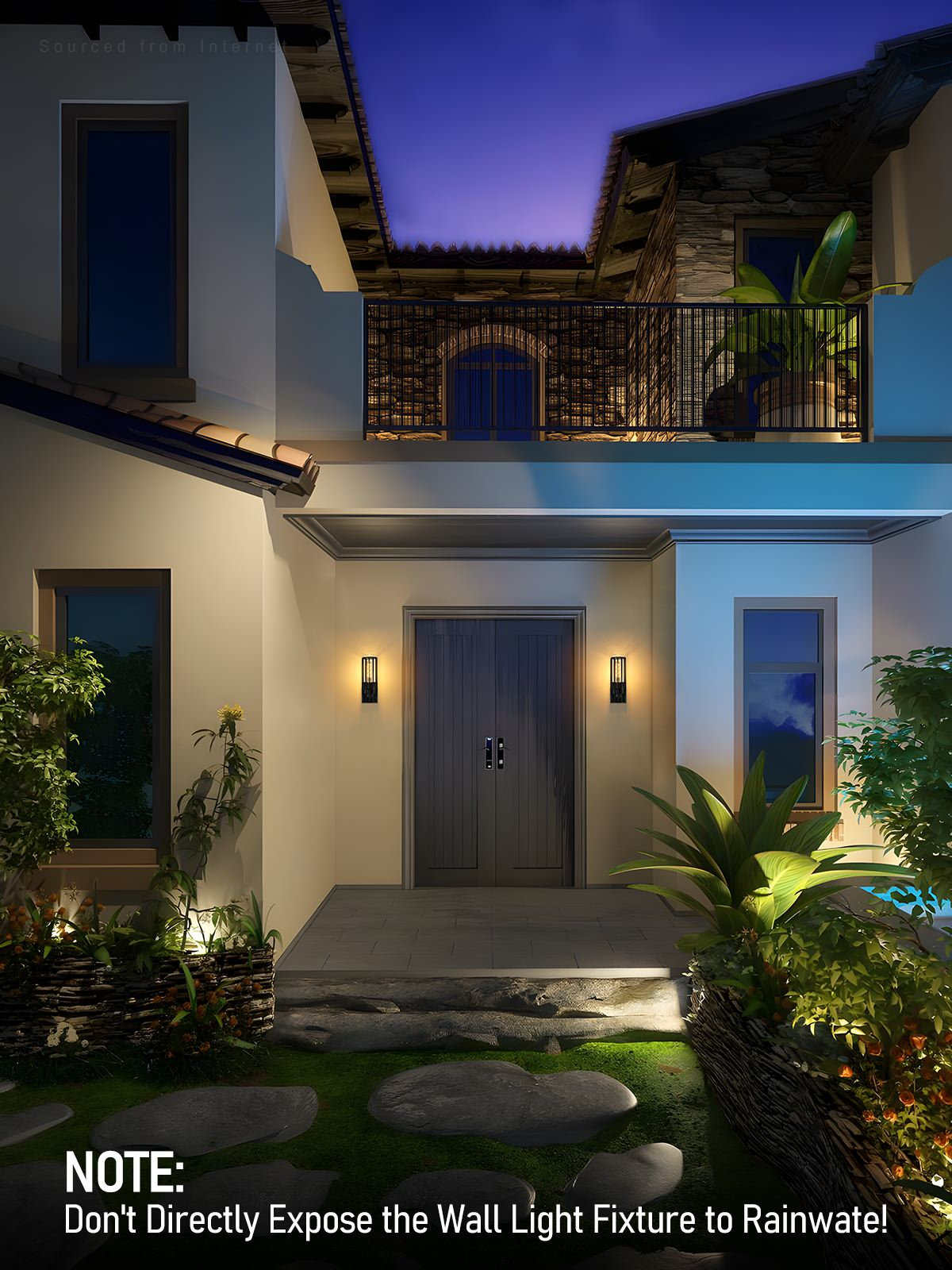 Exterior Wall Sconce, Geometric Style, Max 60W E26 Base, Black ...