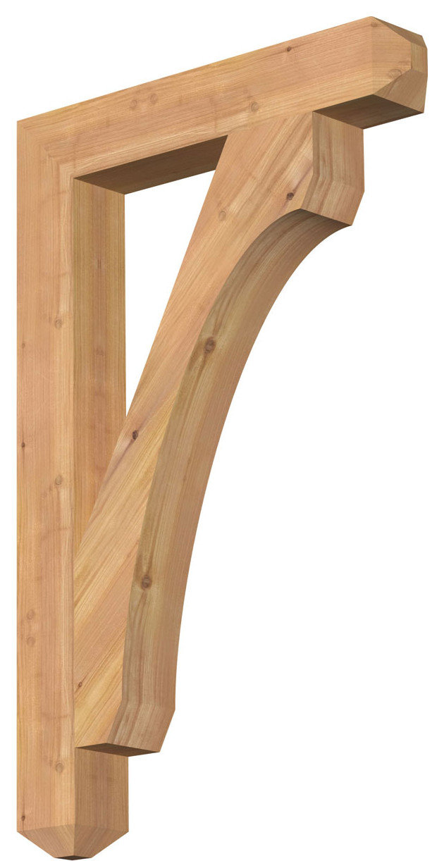 Balboa Traditional Bracket, 16"Dx16"H, 4"W Western Red Cedar/Rough Sawn ...