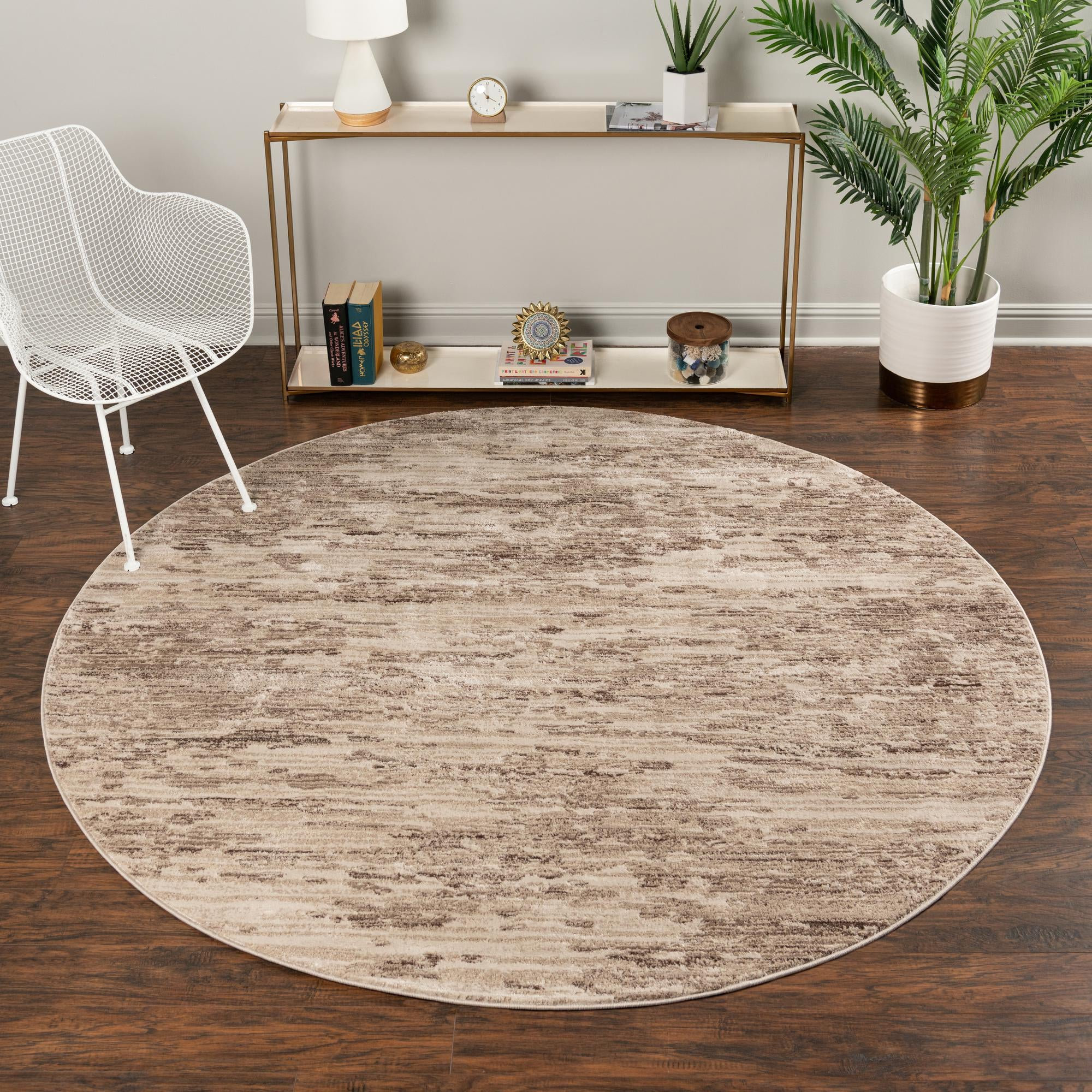 Unique Loom Oasis Water Area Rug, 7' 0 x 7' 0 Round - Contemporary ...