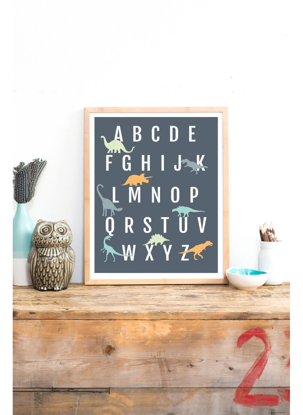 Dinosaur Alphabet Poster, Dinosaur Wall Art, ABC Poster, ABC Wall Art ...