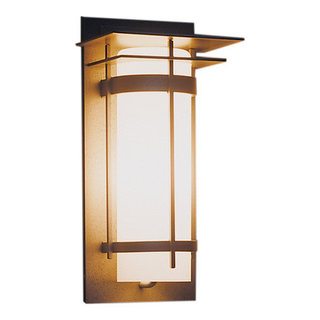 Hubbardton Forge 305993-1015 Banded With Top Plate Outdoor Sconce ...