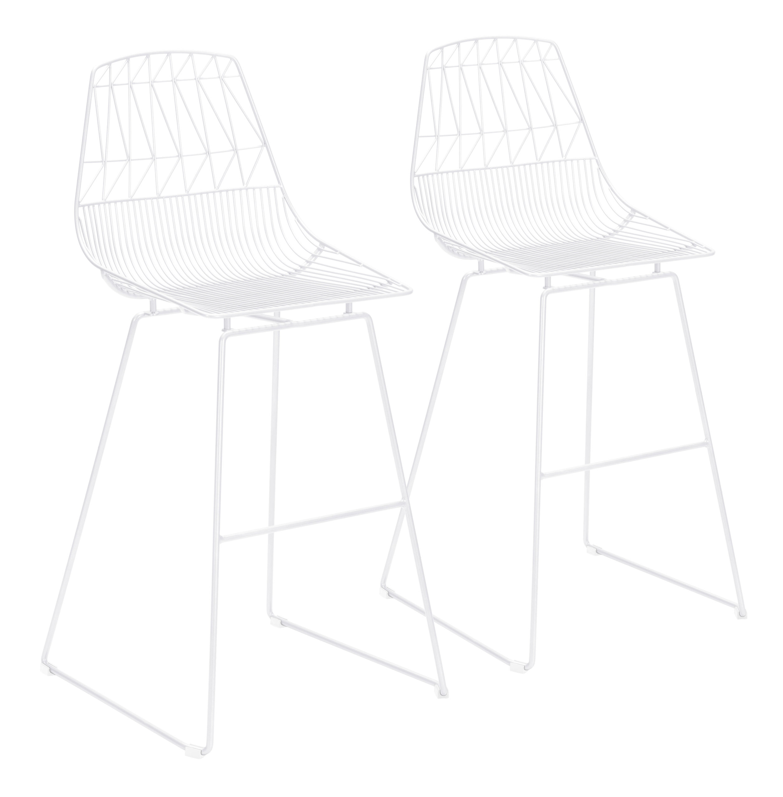 Brody Bar Chair (Set of 2) White - Contemporary - Outdoor Bar Stools ...