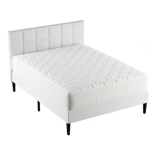 Padded Mattress Cover-100% Cotton Twin Overstuffed Quilted Skirted Bed ...