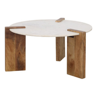 Miranda Transitional Emory Cocktail Table With Marble Top ...