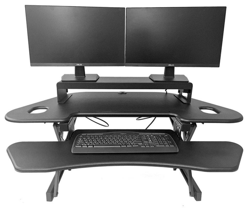 Rocelco 46" Adjustable Corner Desk Converter w/Monitor Stand BUNDLE ...