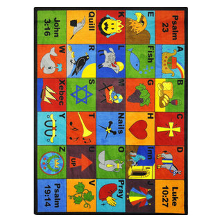 Bible Phonics 3'10" x 5'4" area rug in color Multi - Contemporary ...