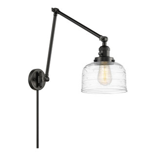 Innovations Bell 1-Light Swing Arm With Switch 238-BK-G713, Matte Black ...