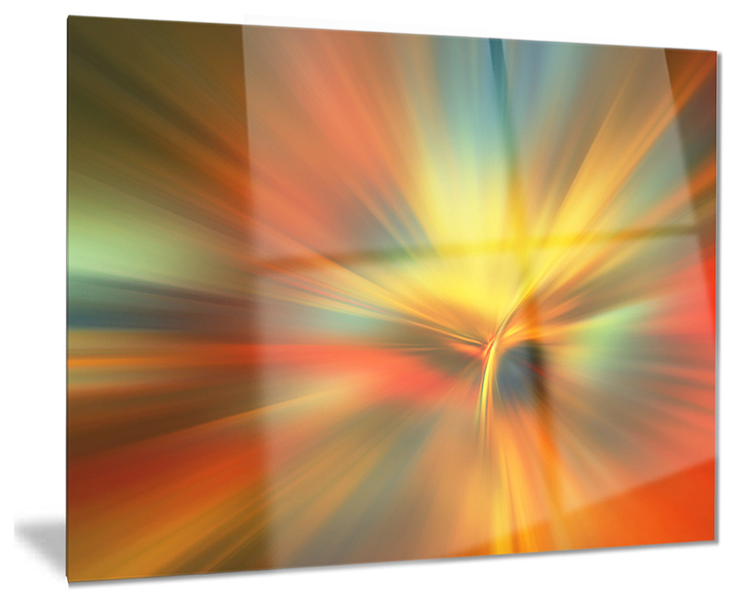 "Yellow Focus Color" Glossy Metal Wall Art, 28"x12" - Contemporary ...