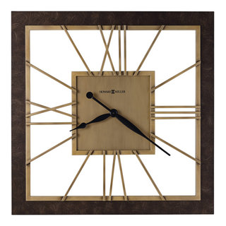 Amara Wall Clock, Worn Black - Transitional - Wall Clocks - by Howard ...