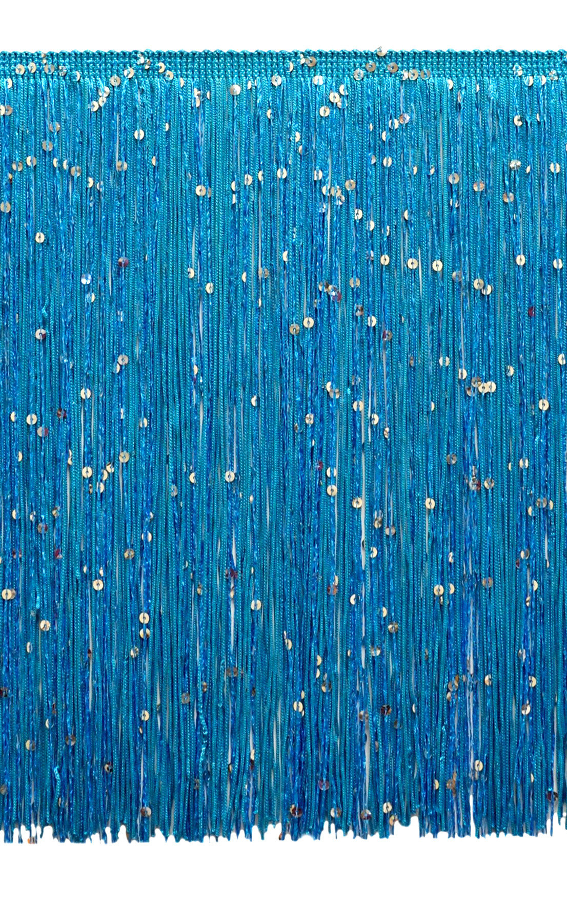 Sequin Chainette Bullion Fringe Trim, Color# 04, Turquoise Blue, 27 ...