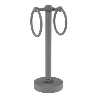 Vanity Top 2 Ring Guest Towel Holder With Twisted Accents - Traditional ...