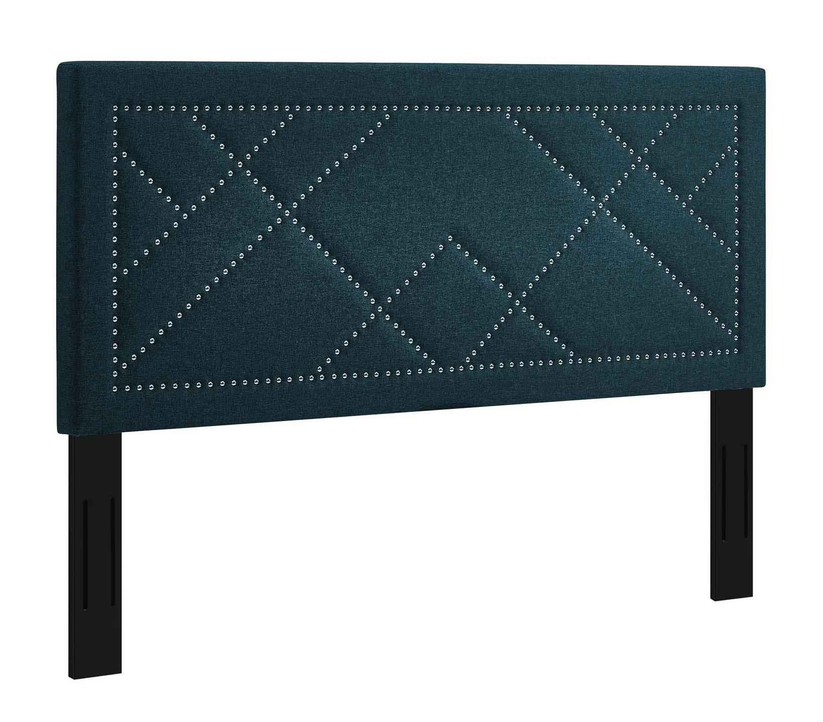 Azure Reese Nailhead Full / Queen Upholstered Linen Fabric Headboard ...