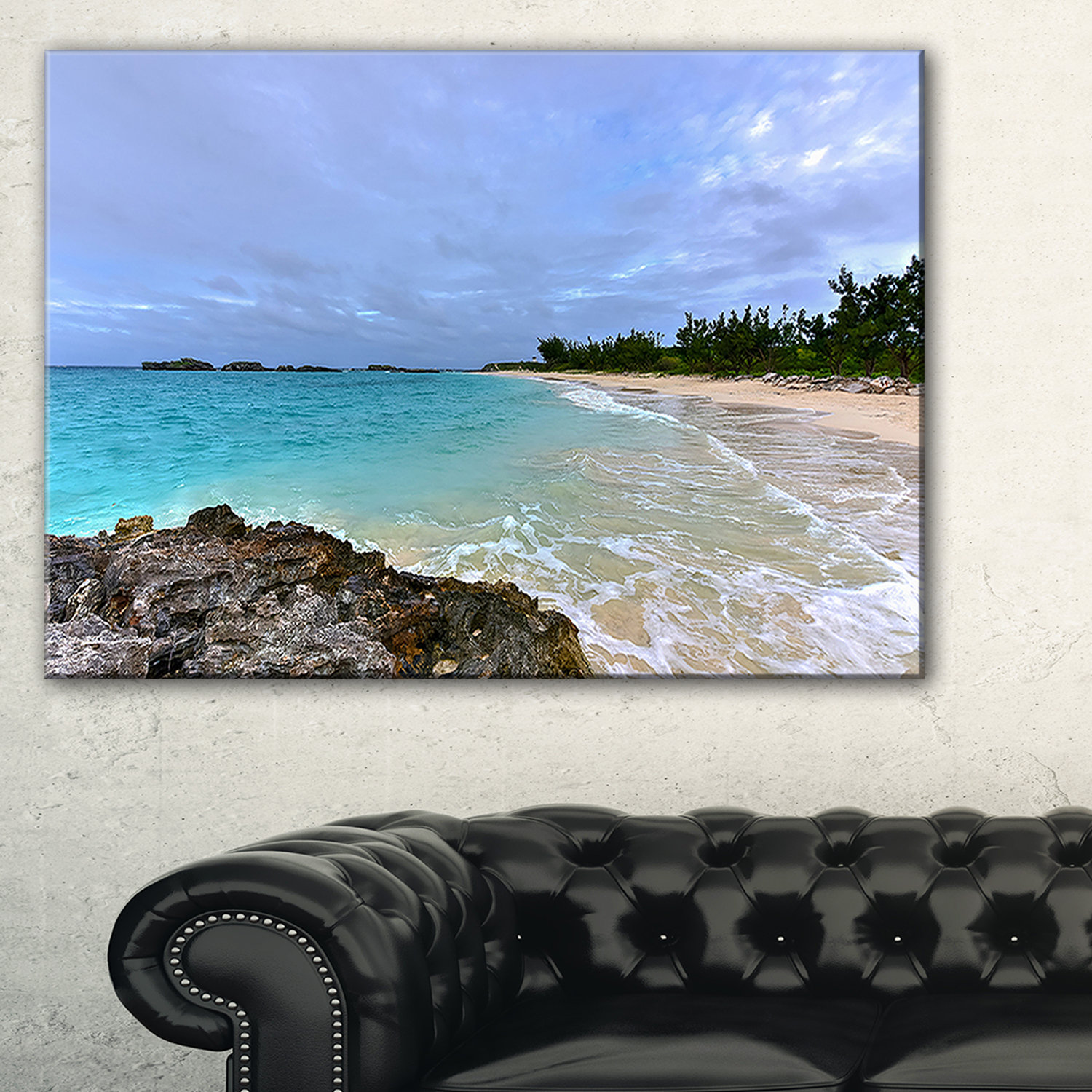 "Clearwater Beach Bermuda" Oversized Beach Canvas Artwork, 32"x16 ...