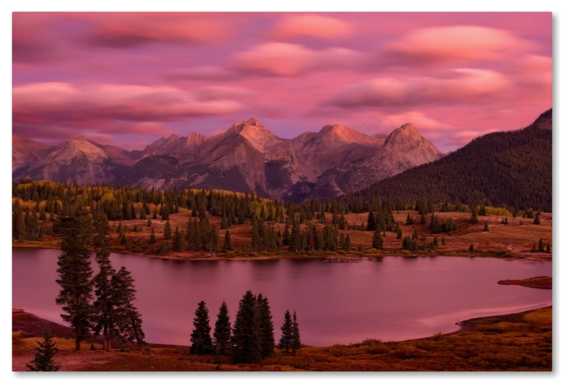 Mike Jones Photo 'Silverton Lake Dusk' Canvas Art, 30"x47" - Rustic ...