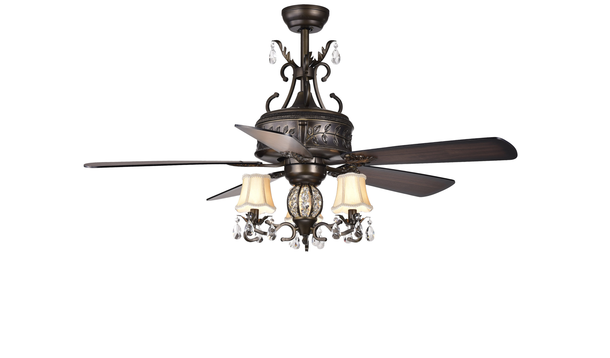 WAREHOUSE OF TIFFANY'S CFL-8211REMO/AB Firtha 52 in. 3-Light Bronze ...