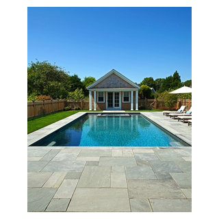 Blue Granite Pebble Sheen w/ Black Tile - Pool - Boston - by Atlantic ...