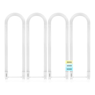 Luxrite U Bend LED Tube Light T8 T12 17.5W=32W 3CCT 2100LM UL G13 4PK ...