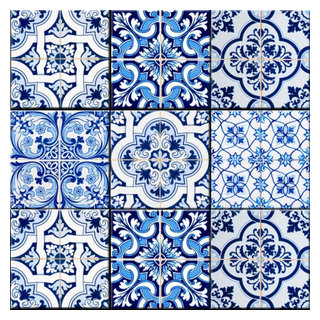 5" X 5" Azul Multi Mosaic Peel and Stick Tiles - Contemporary - Wall ...