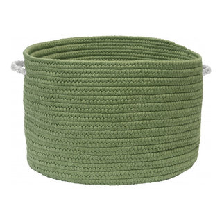 Colonial Mills Basket Colorful Braided Toy Basket Emerald Round, 12"x12 ...