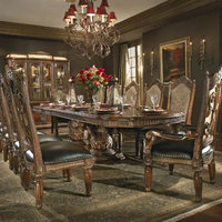 AICO Furniture Villa Valencia 7 Piece Dining Table Set - Victorian ...