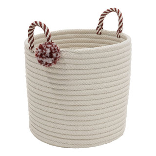 Candy Cane Basket, Red 14"X14"X14" - Beach Style - Baskets - by Timeout ...