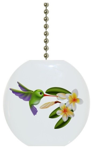 Hummingbird with Flowers Ceiling Fan Pull - Traditional - Ceiling Fan ...