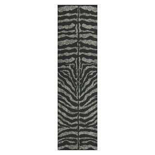 Addison Safari Asf31 Zebra Faux Animal Print Area Rug, 2'3" x 7'6 ...