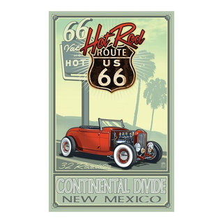 by Artist Paul A. Lanquist Route 66 Hot Rod on Art Print, 30"x45 ...