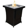 Sunbeam Urban Modern Aluminum Ceramic Top Column Fire Pit in Black ...