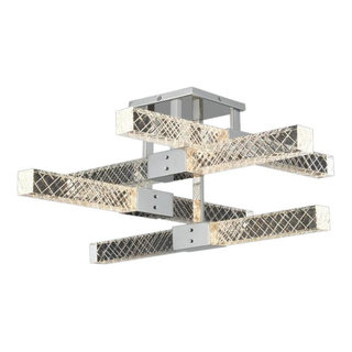 Apollo 8 Light Chrome LED Fixture - Contemporary - Flush-mount Ceiling ...
