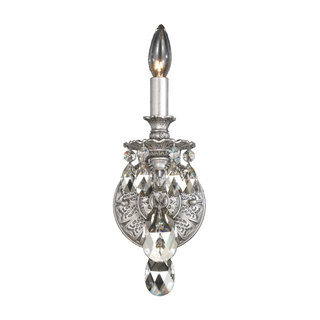 Milano 1 Light Wall Sconce Roman Silver Clear Spectra Crystal ...