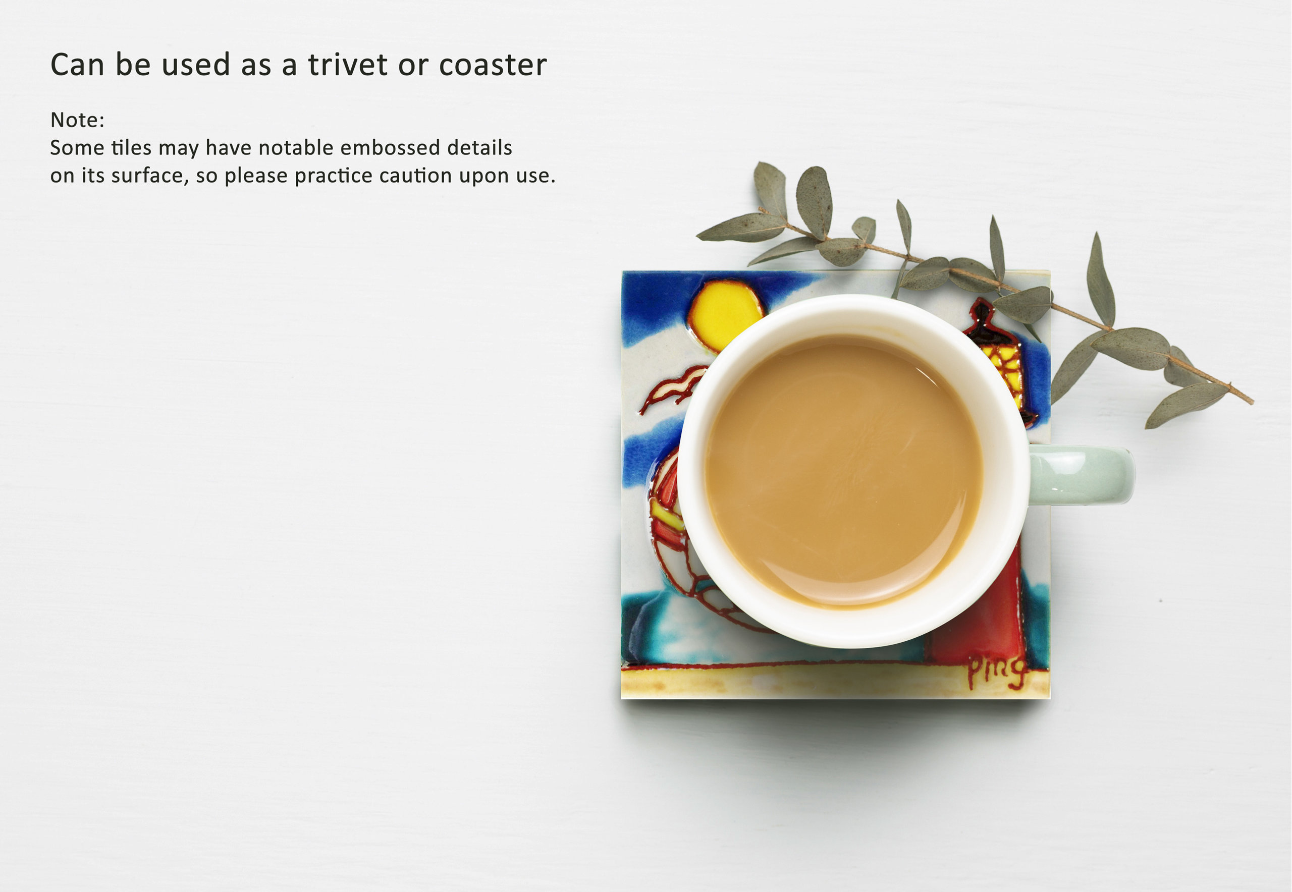 4x4" Lighthouse Art Tile Ceramic Drink Holder Coaster - Beach Style ...