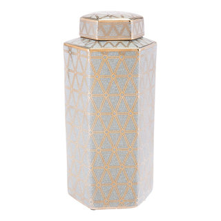 Modern Contemporary Decorative Vase Bottle Jar Decor, Gold Blue ...