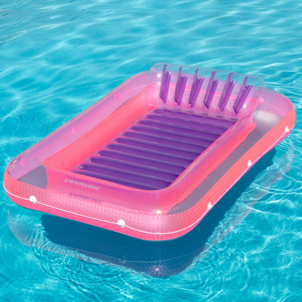 Inflatable Pink and Purple Water Sports Tub Pool Raft Lounger 12 ...