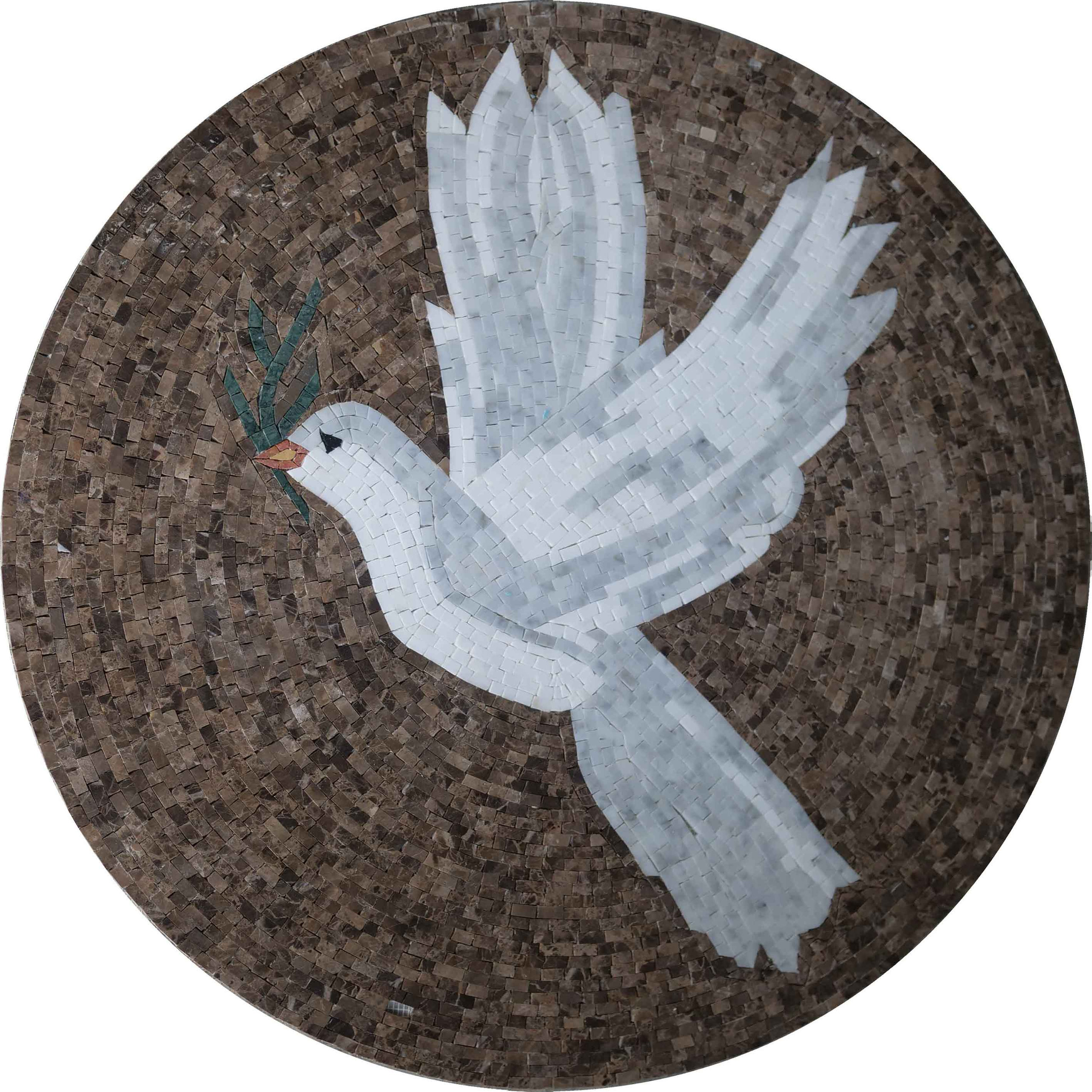 White Dove - Mosaic Medallion, 48" x 48" - Contemporary - Tile Murals ...